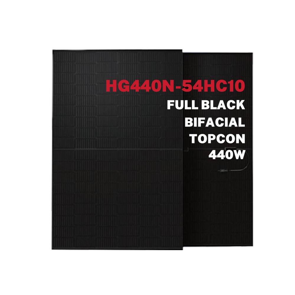 Topcon N Type 430W 440W Full Black Bifacial Half Cell Solar Panel ...